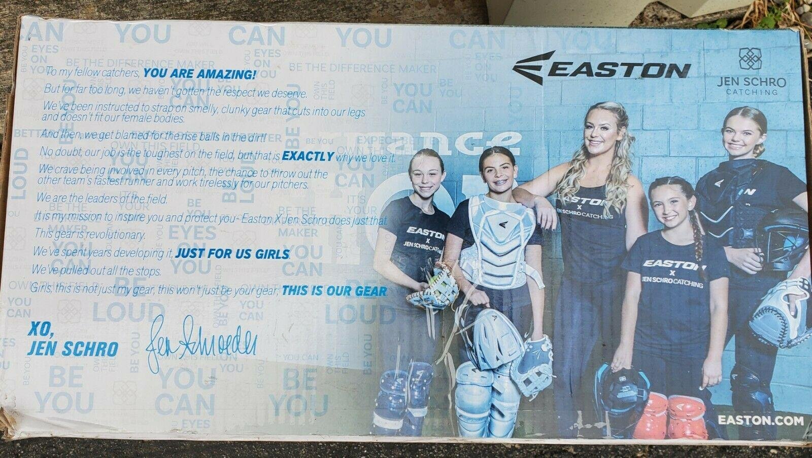 EASTON Jen Schro Catcher’s Box Set *Size L BLACK “The Fundamental” Full ...