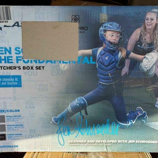 EASTON Jen Schro Catcher’s Box Set *Size L BLACK “The Fundamental” Full ...